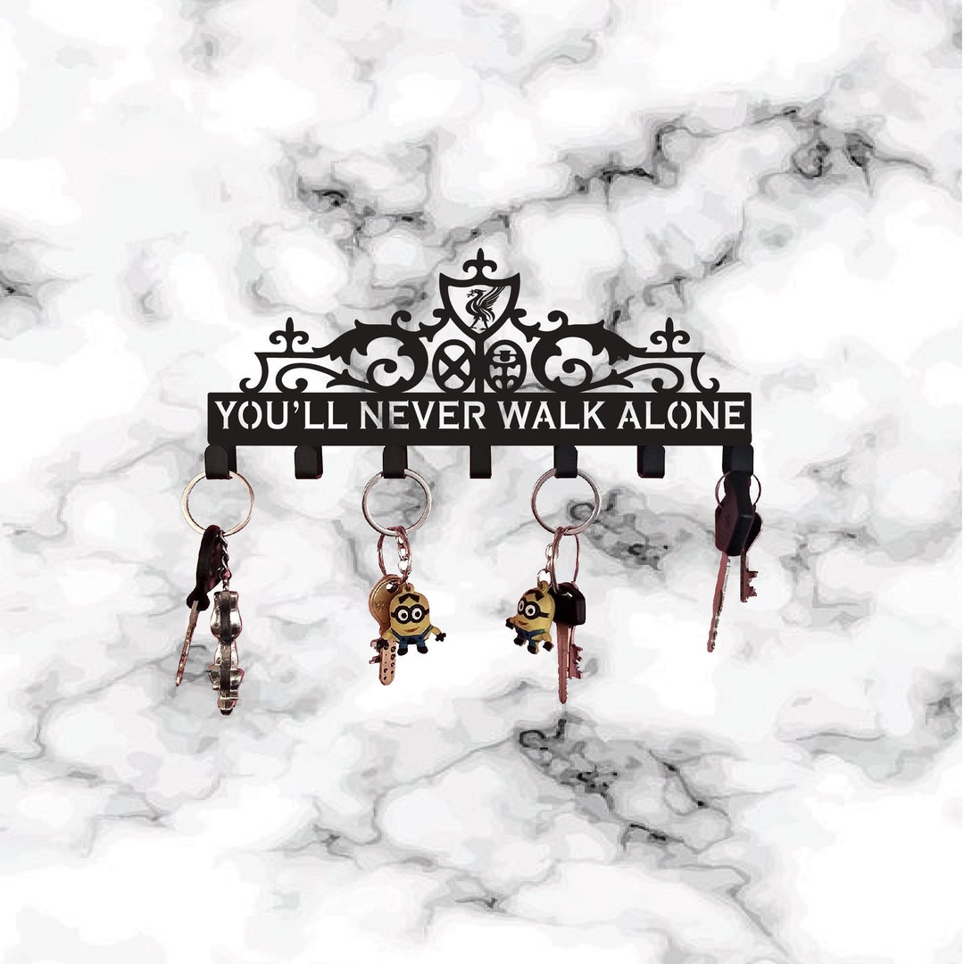 LFC Metal Key Rack, Liverpool FC Metal Key Holder, You'll Never Walk ...