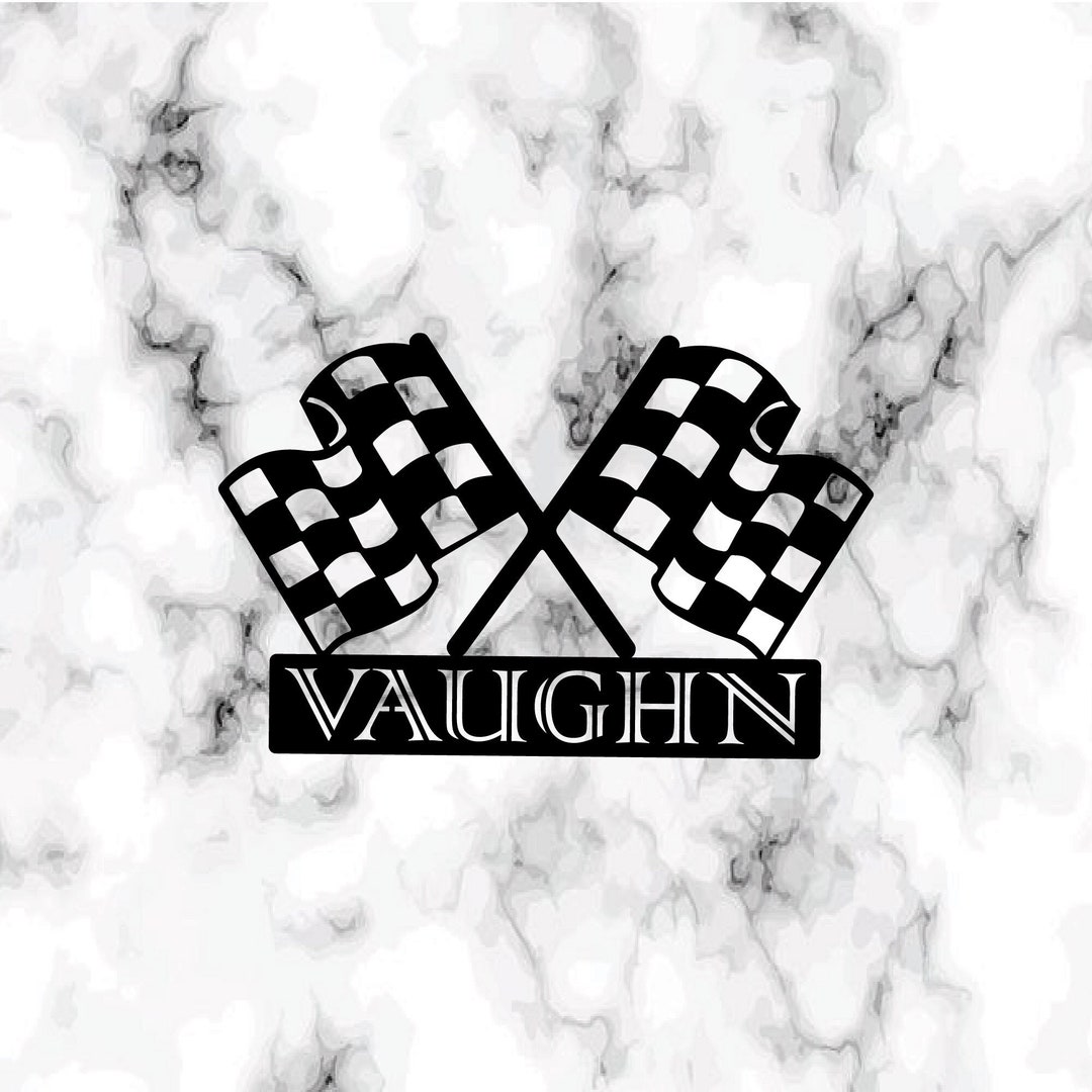 Personalized Race Flags Metal Sign, Checkered Race Flags Personalized ...