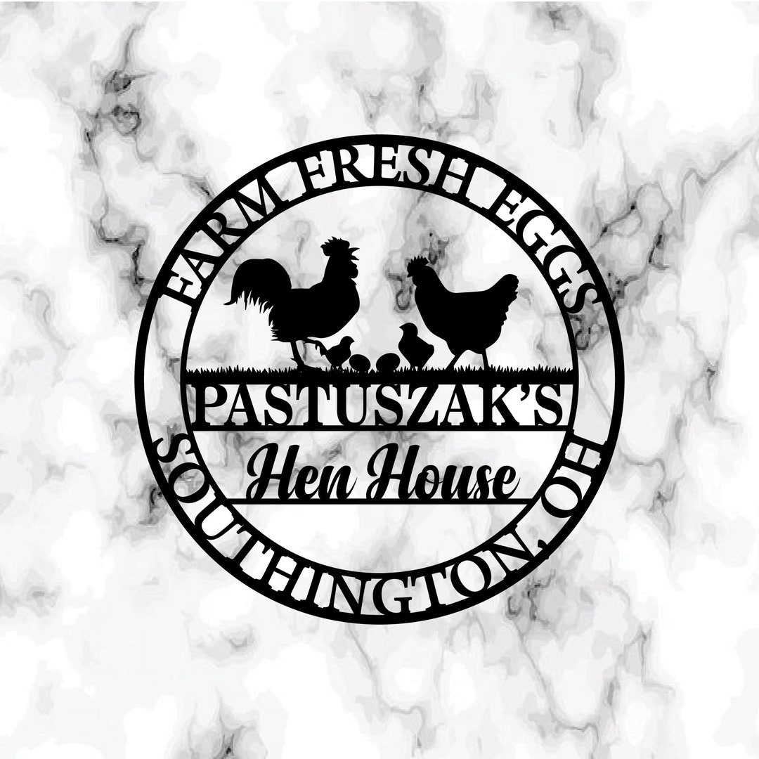 Custom Hen House Sign, Custom Chicken Coop Metal Sign, Farm Fresh Eggs ...