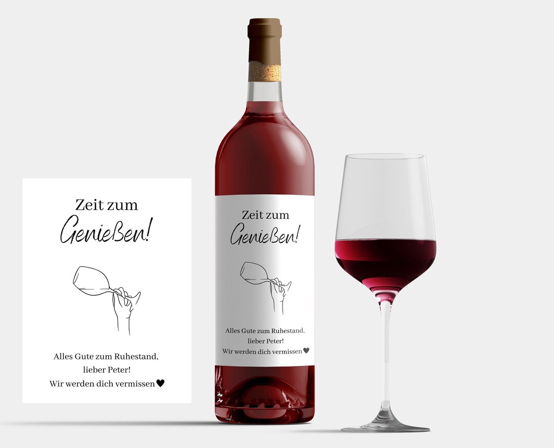 Wine Label Pension Wine Retirement Gift Man Woman Label Wine Colleague ...