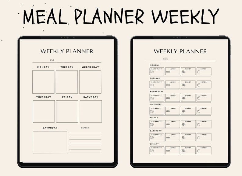 Meal Planner | Grocery List | Digital Planner for Goodnotes ...