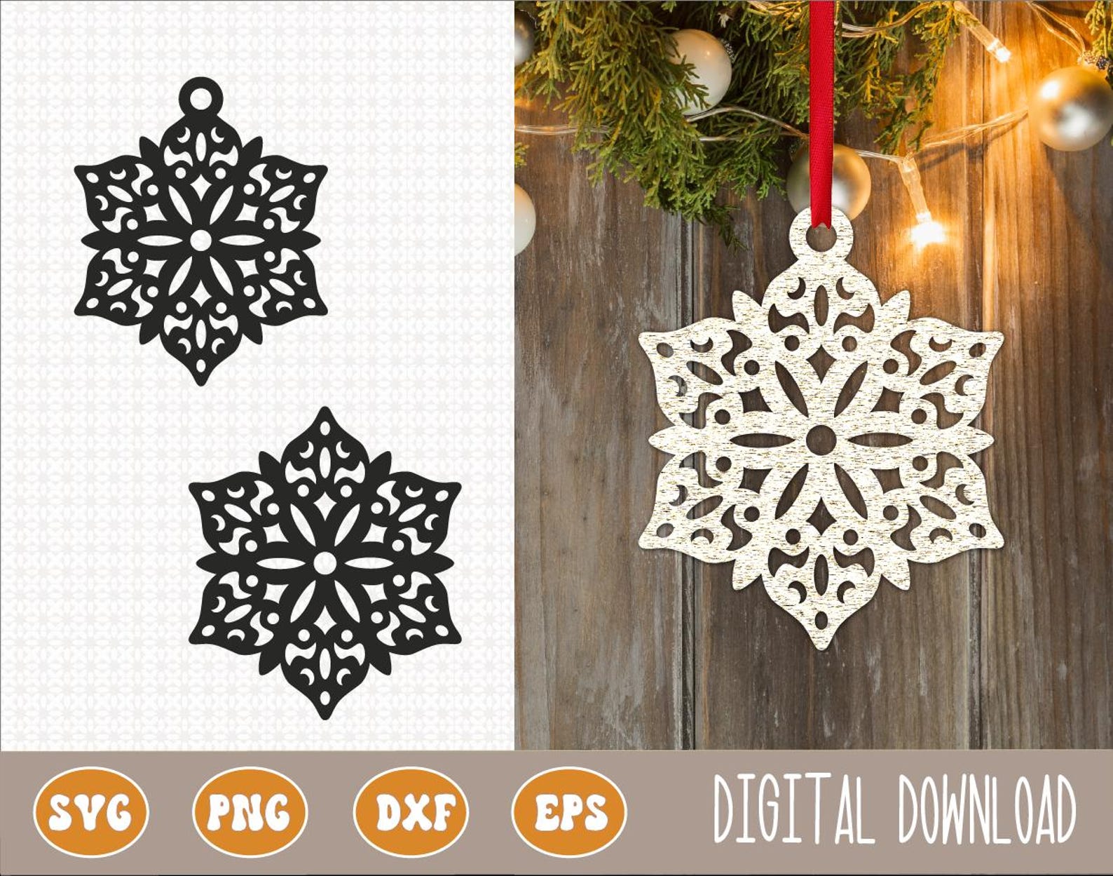 Christmas Clipart SVG PNG DXF, 9 Snowflakes Svg, Xmas Snowflakes Design ...