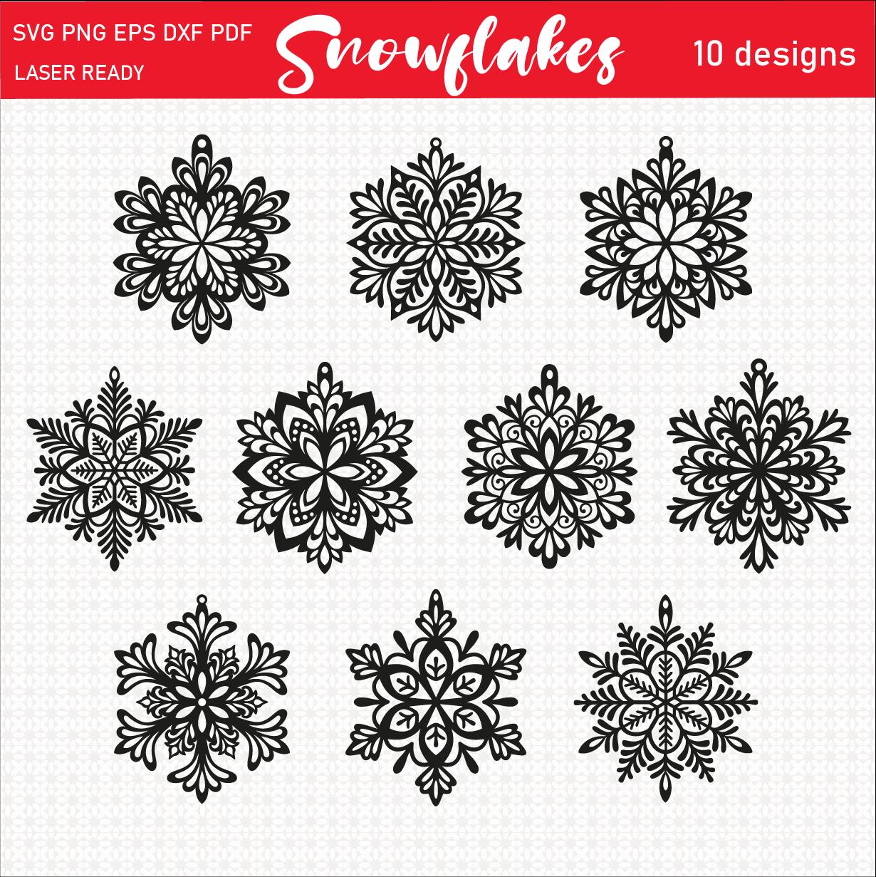 SVG PNG Christmas Clipart, Xmas Snowflakes Design, Winter Snowflakes ...