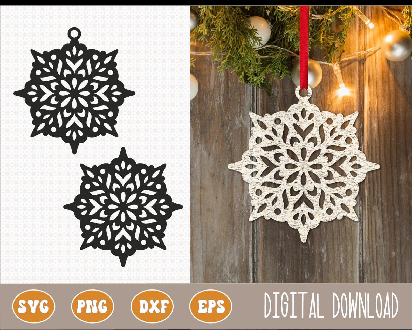 Christmas Clipart SVG PNG DXF, 9 Snowflakes Svg, Xmas Snowflakes Design ...
