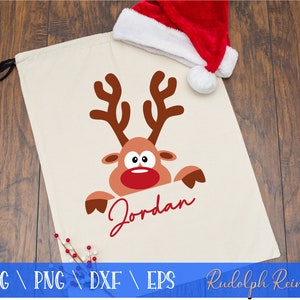Peeking Cartoon Deer Rudolph SVG PNG Santa's Reindeer Rudolph Faces ...