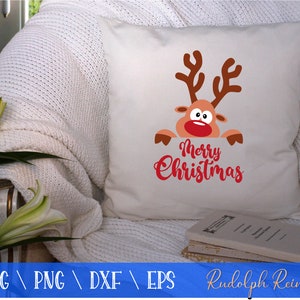 Peeking Cartoon Deer Rudolph SVG PNG Santa's Reindeer Rudolph Faces ...