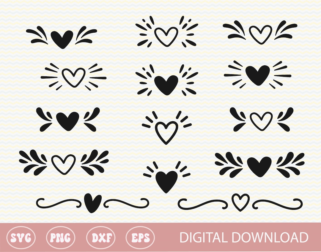 SVG PNG Design Elements Bundle, Accents Svg, Decorative Handdrawn ...
