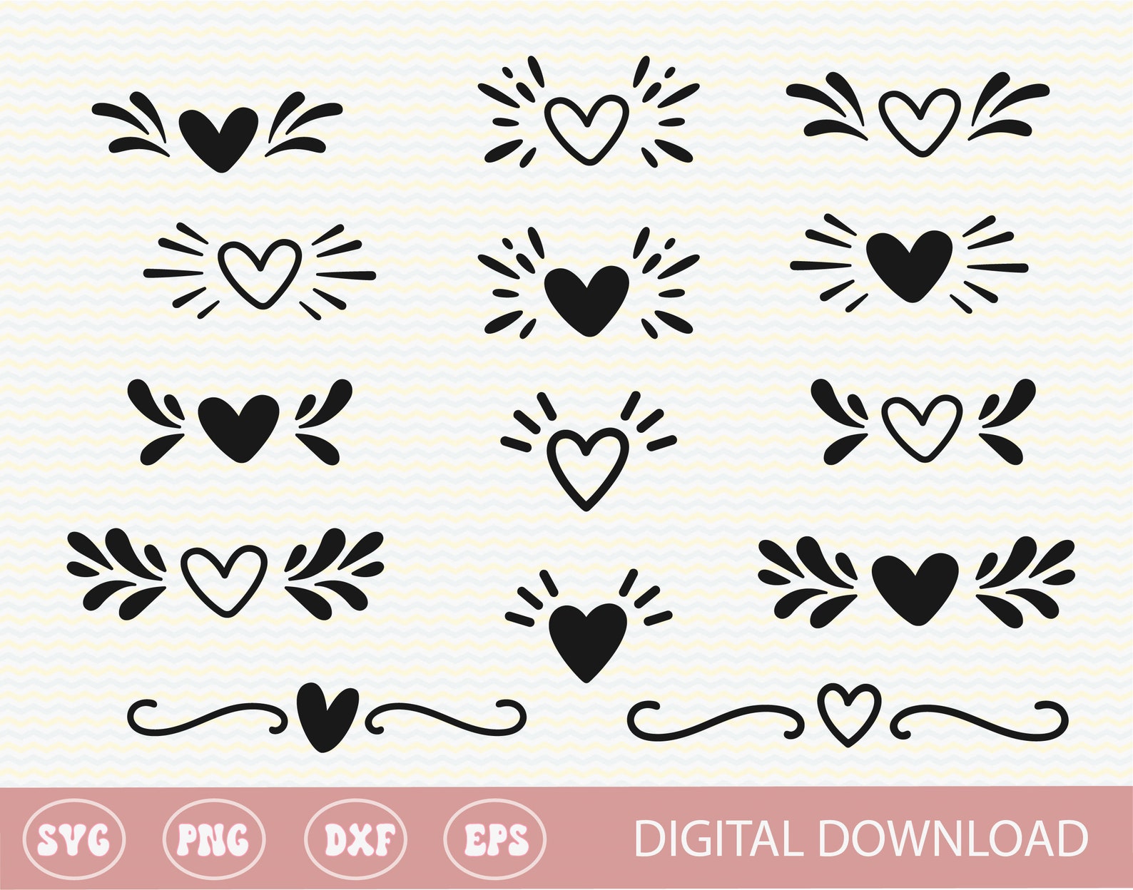 SVG PNG Design Elements Bundle, Accents Svg, Decorative Handdrawn ...