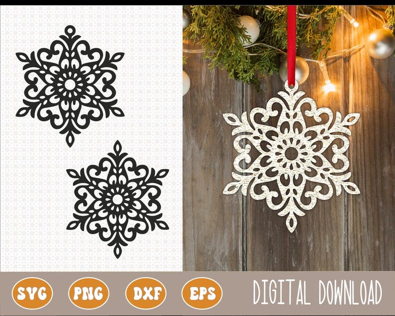 Christmas Clipart SVG PNG DXF, 9 Snowflakes Svg, Xmas Snowflakes Design ...