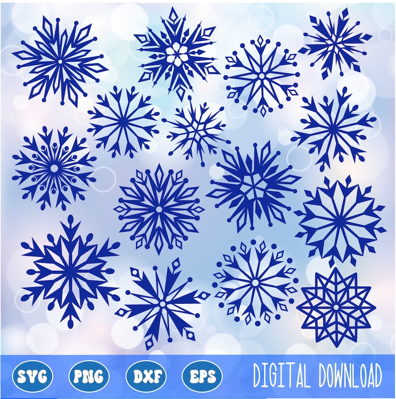 SVG PNG imágenes prediseñadas de Navidad, copos de nieve svg, diseño de ...