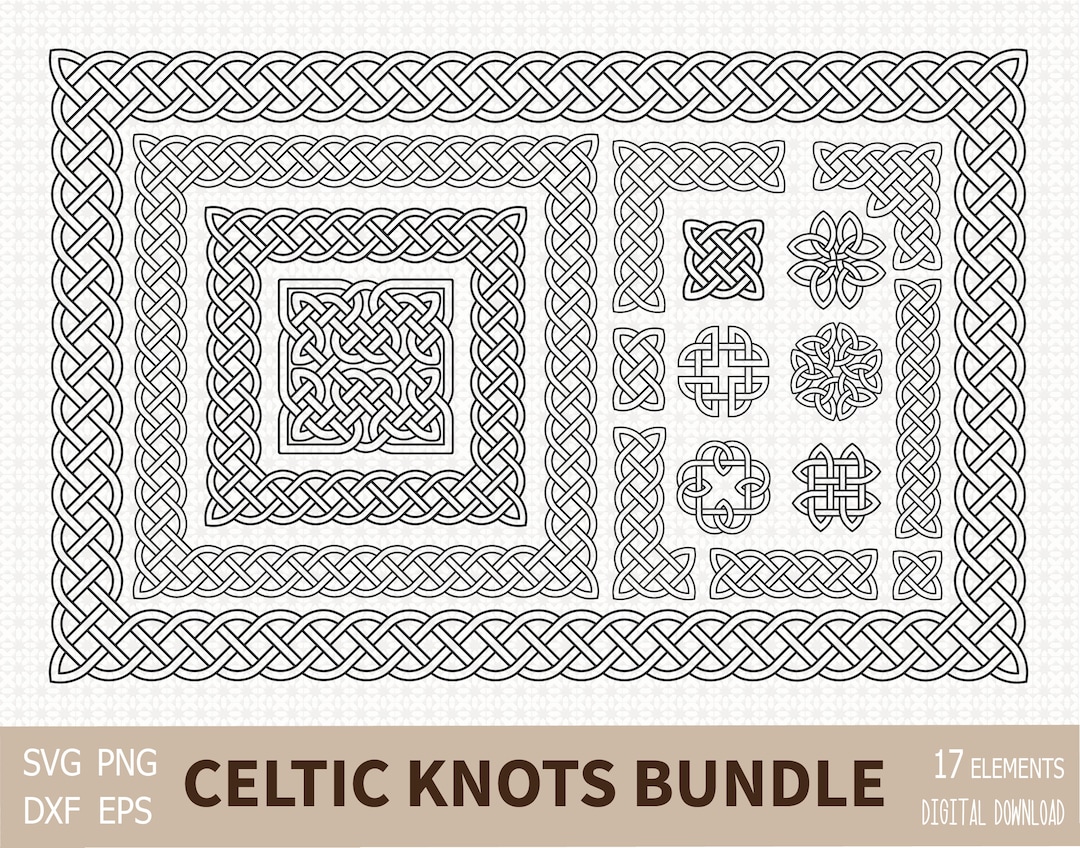 SVG PNG Celtic Knots Bundle, Celtic Borders, Celtic Corners, Celtic ...