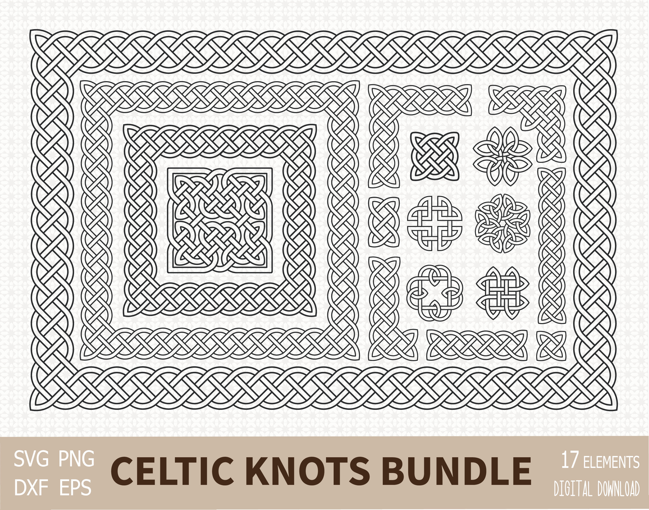 SVG PNG Celtic Knots Bundle, Celtic Borders, Celtic Corners, Celtic ...