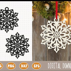 Christmas Clipart SVG PNG DXF, 9 Snowflakes Svg, Xmas Snowflakes Design ...