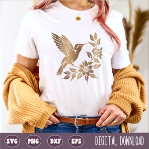 SVG PNG Hummingbird and Flowers Bundle, Flying Tropical Birds, Svg ...