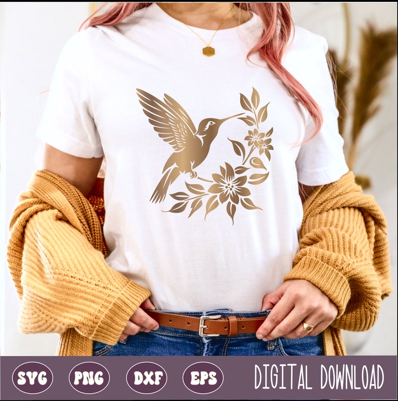 SVG PNG Hummingbird and Flowers Bundle, Flying Tropical Birds, Svg ...