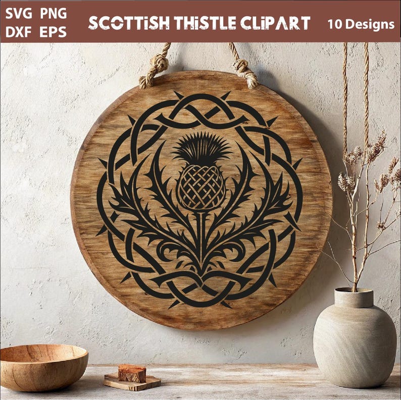 Scottish Thistle SVG, Celtic Knot Style, Charcuterie Cutting Board SVG ...