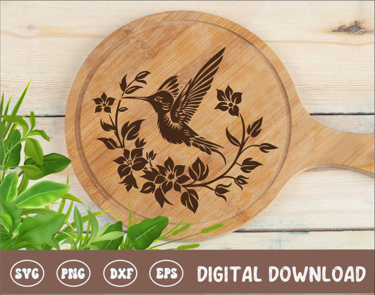 Hummingbird Board SVG, Cottagecore Cutting Board Digital File, Cutting ...