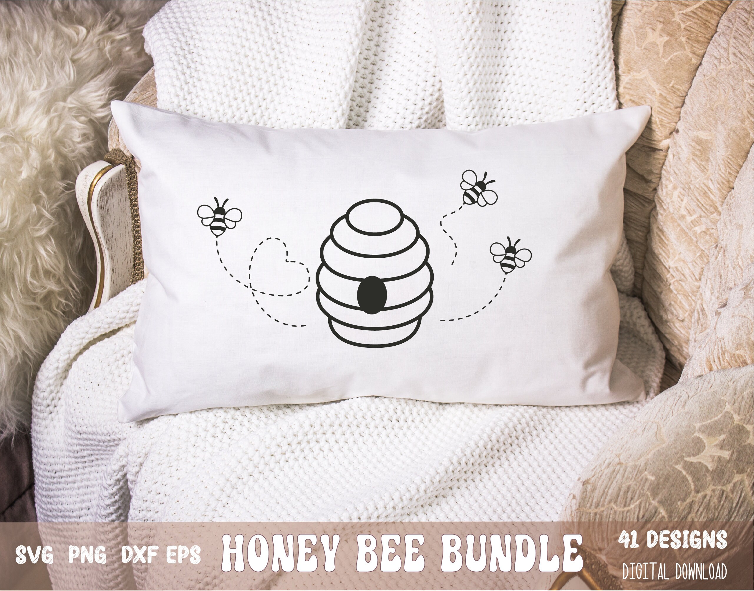 SVG PNG Honey Bee Bundle, Honeycomb, Dripping Honey Svg, Flying Bee ...