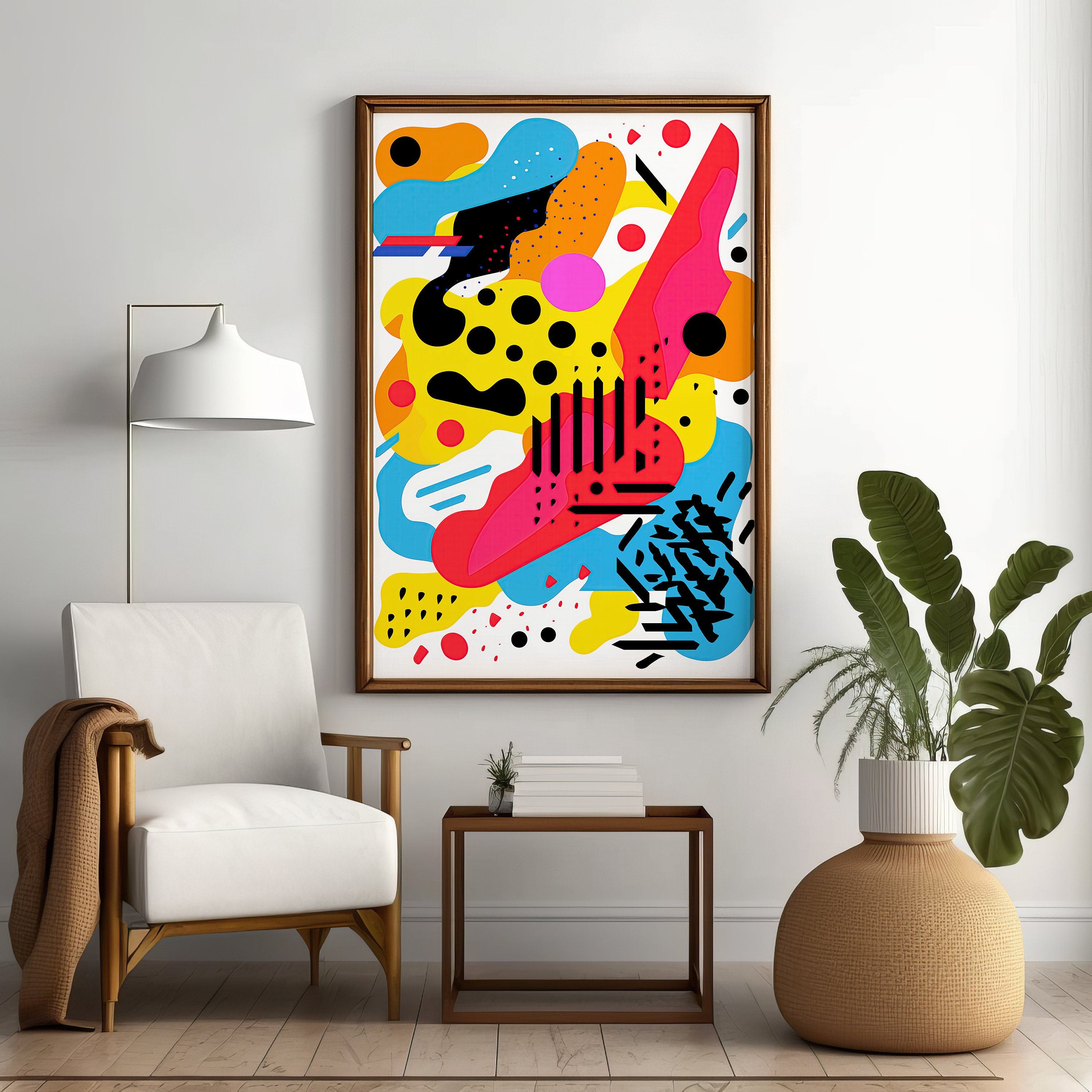 Retro Abstract Art Print INSTANT DOWNLOAD Gallery Wall Art Printable ...