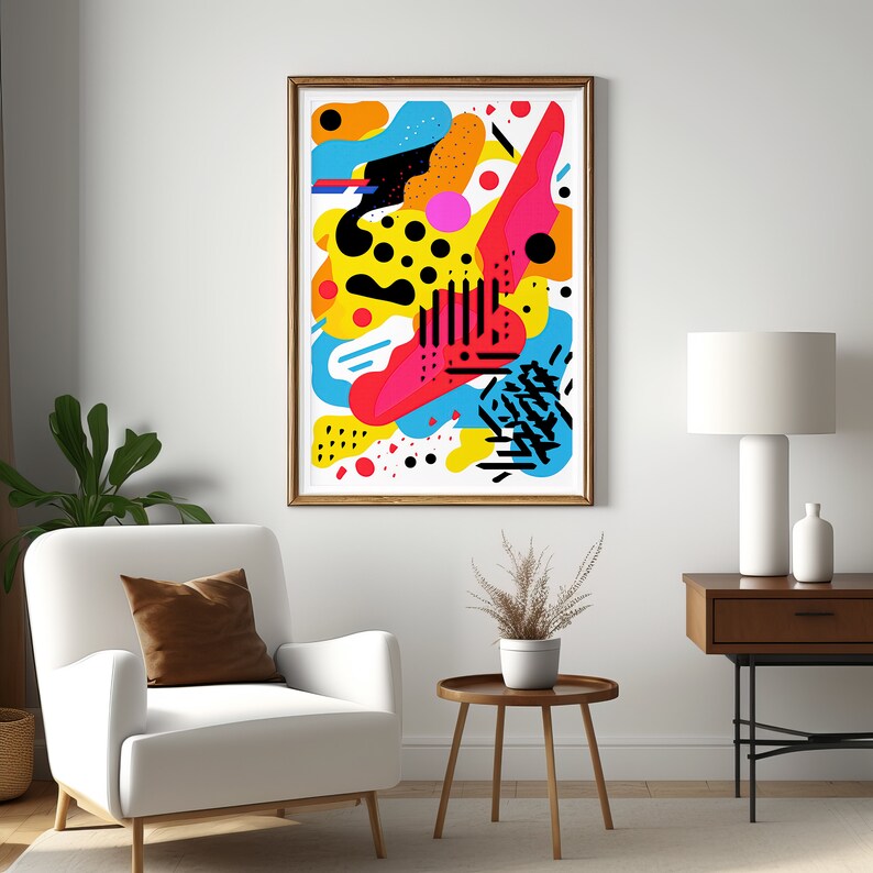 Retro Abstract Art Print INSTANT DOWNLOAD Gallery Wall Art Printable ...