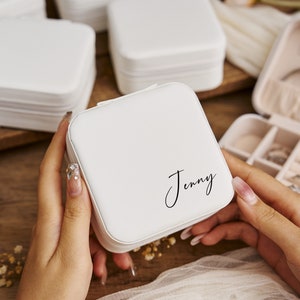 Personalized Square Jewelry Box Travel Jewelry Case Jewelry - Etsy