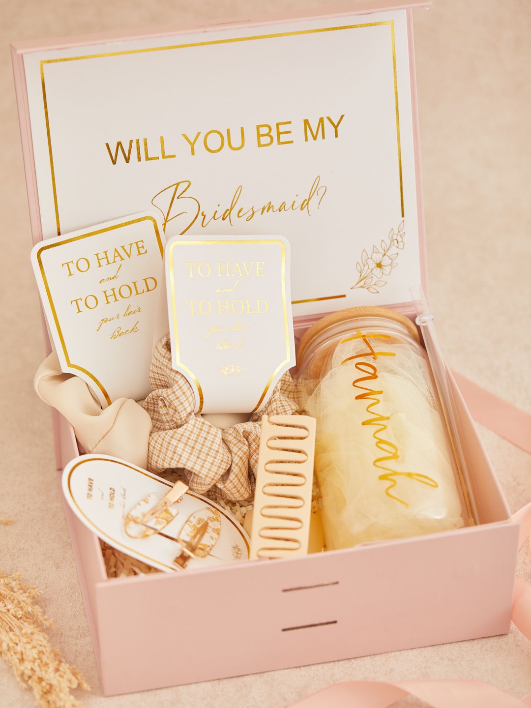Sunrise Bridemaid Proposal Box Gift Set, Personalized Will You Be My ...