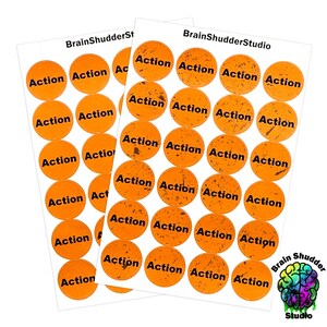 Action VHS Movie Labels | Round VHS Movie Label Stickers | Retro Movie ...