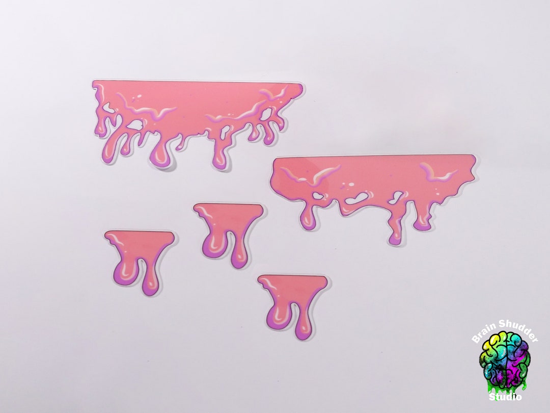 Pink Slime Stickers | Clear Background - Etsy