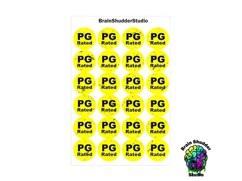 Pg-rated VHS Movie Labels | Round VHS Movie Label Stickers | Retro ...