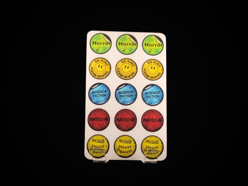 Retro VHS Label Sticker Sheet Green Horror Sci-fi Be Kind - Etsy