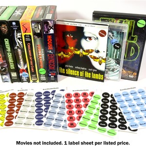 Action VHS Movie Labels | Round VHS Movie Label Stickers | Retro Movie ...