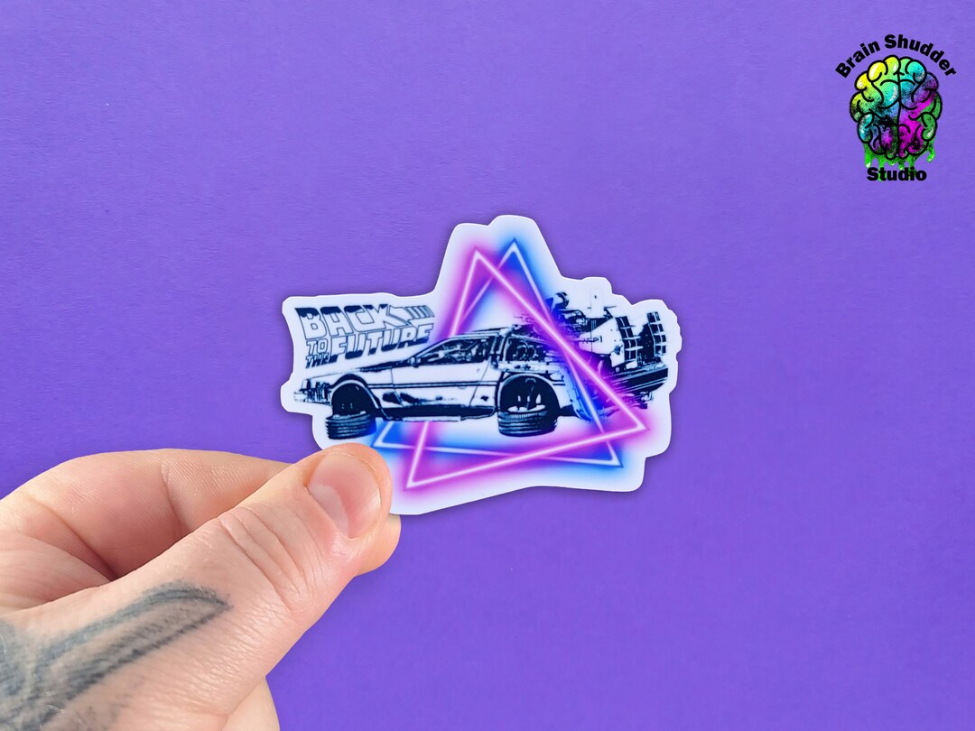 Delorean Sticker | Back to the Future | Purple and Blue | Gifts for ...