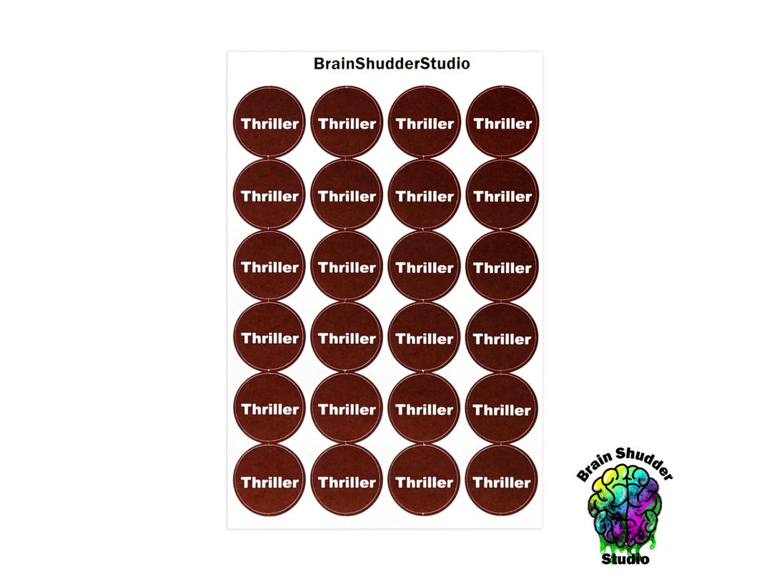 Thriller VHS Movie Labels | Round VHS Movie Label Stickers | Retro ...