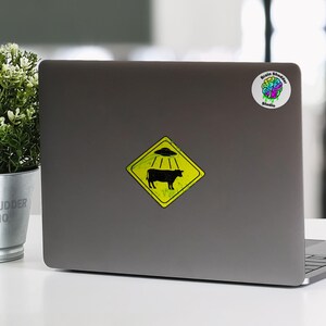 Alien Cow Abduction Road Sign Sticker | Gifts for Sci-fi Lovers - Etsy