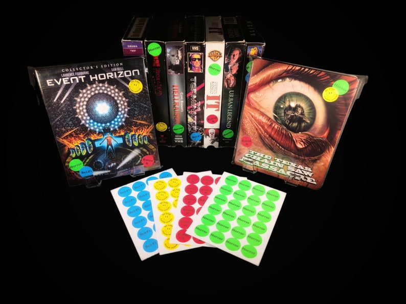 Blue Sci-fi Movie Labels Round VHS Movie Label Stickers - Etsy