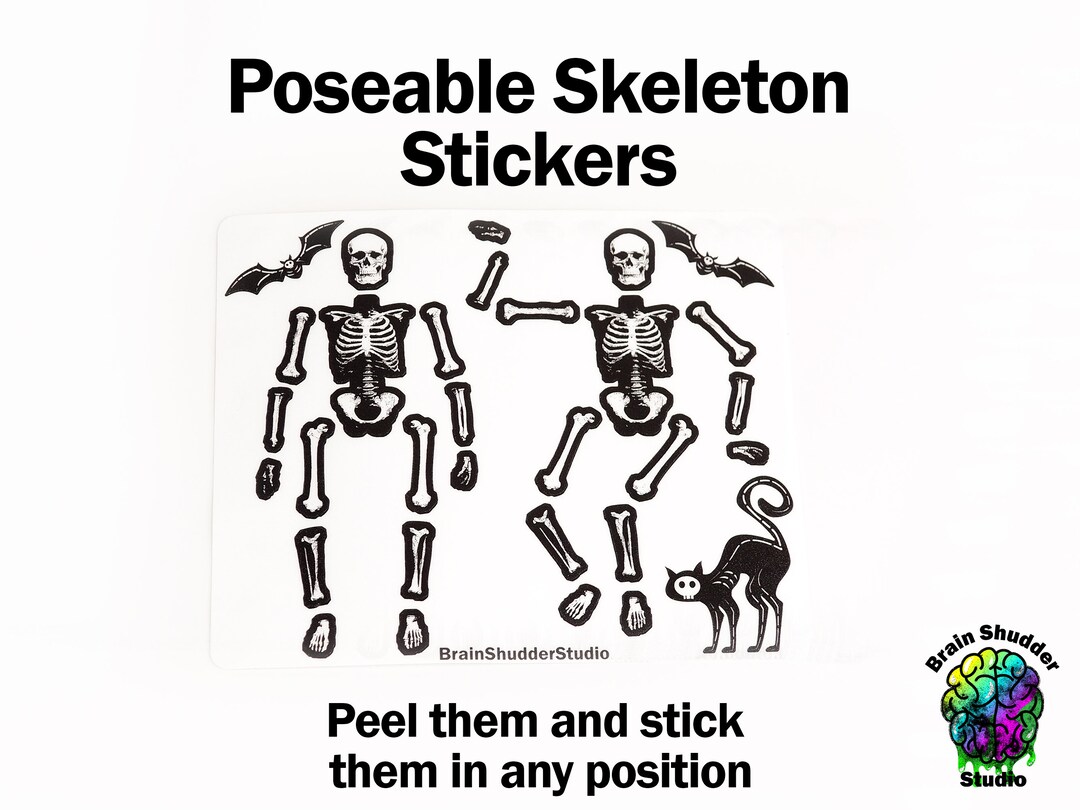 Poseable Skeleton Stickers | Sticker Sheet - Etsy