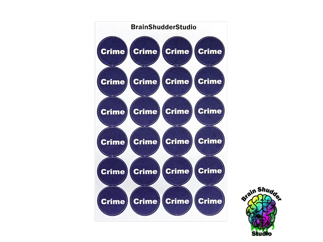 Crime VHS Movie Labels | Round VHS Movie Label Stickers | Retro Movie ...