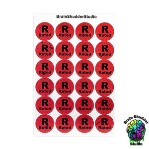 R-rated VHS Movie Labels | Round VHS Movie Label Stickers | Retro Movie ...