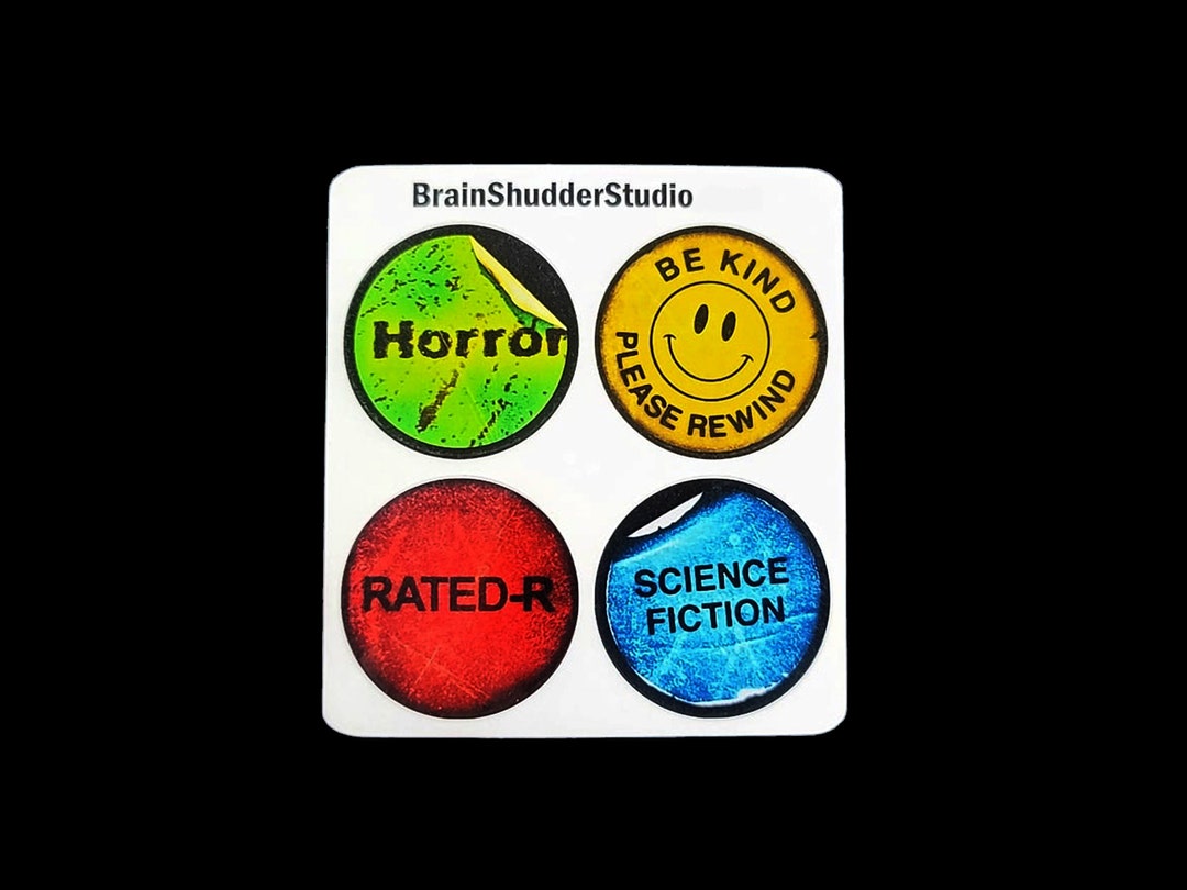 Retro VHS Label Mini Sticker Sheet | Green Horror, Sci-fi, Be Kind ...