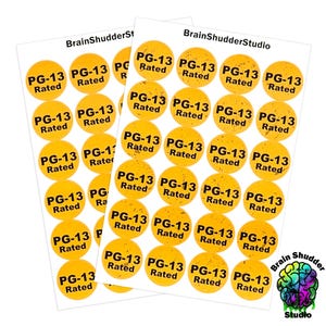 Pg13-rated VHS Movie Labels | Round VHS Movie Label Stickers | Retro ...