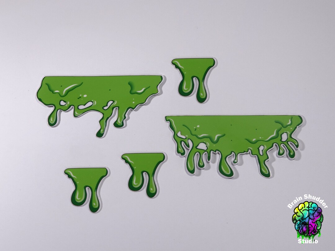 Green Slime Stickers | Clear Background - Etsy