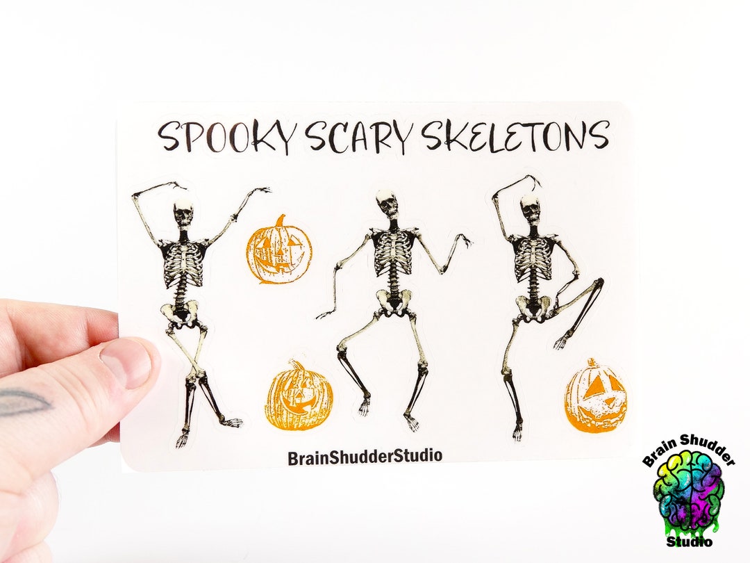 Clear Dancing Skeleton Stickers | Spooky Scary Skeletons | Gifts for ...