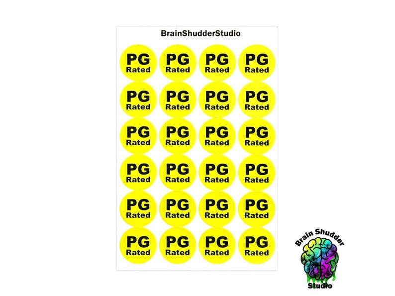Pg-rated VHS Movie Labels | Round VHS Movie Label Stickers | Retro ...