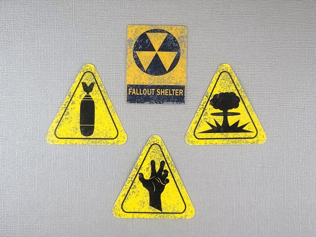 Nuclear Fallout Stickers Easy Peel Die Cut Fallout Shelter Sign, Zombie ...
