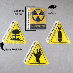 Nuclear Fallout Stickers Easy Peel Die Cut Fallout Shelter Sign, Zombie ...