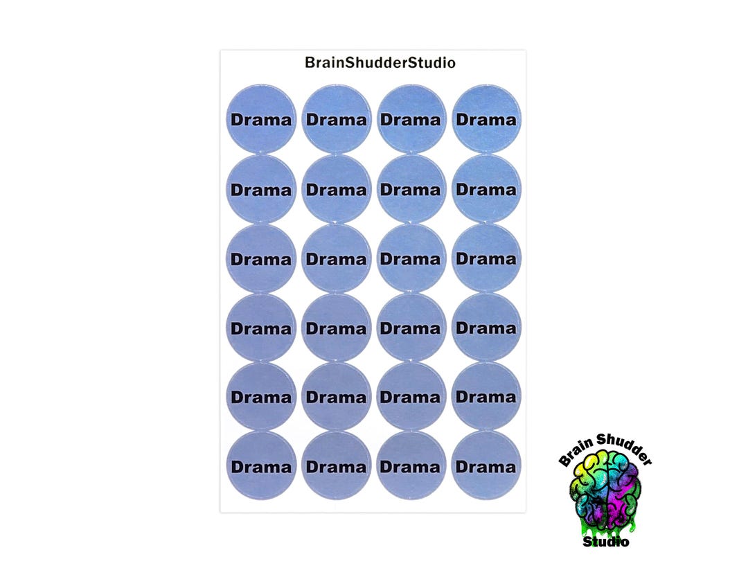 Drama VHS Movie Labels | Round VHS Movie Label Stickers | Retro Movie ...