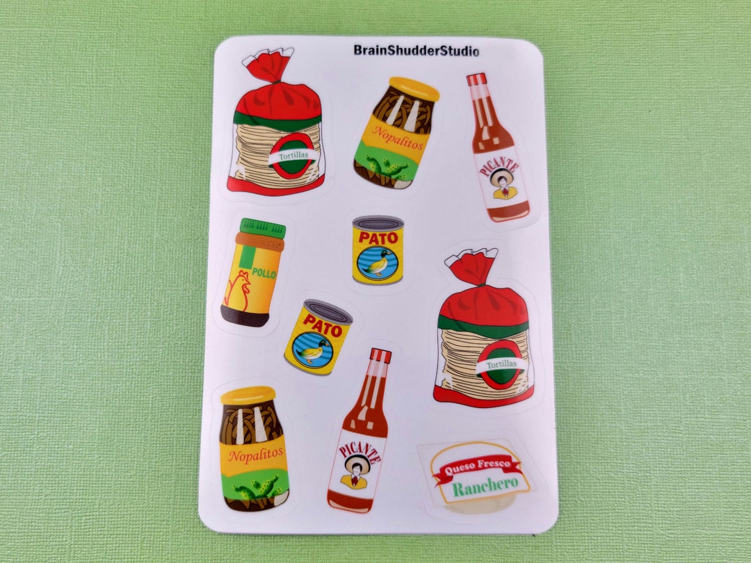 Mexican Kitchen Staples Sticker Sheet | Tortillas | Nopalitos | Tapatio ...