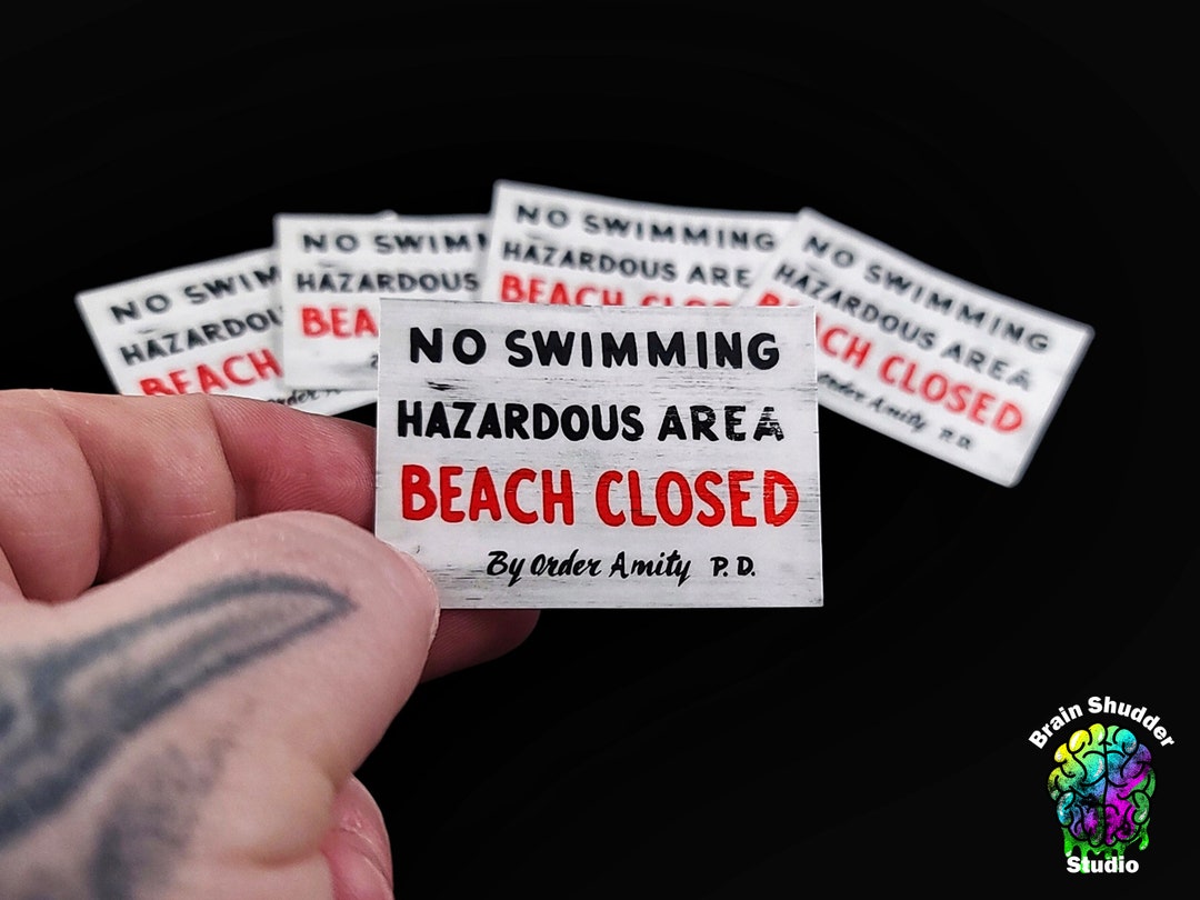 Jaws Beach Closed Sticker | Shark Week | Gifts for Horror Movie Fans - Etsy