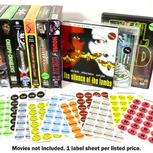 Action VHS Movie Labels | Round VHS Movie Label Stickers | Retro Movie ...