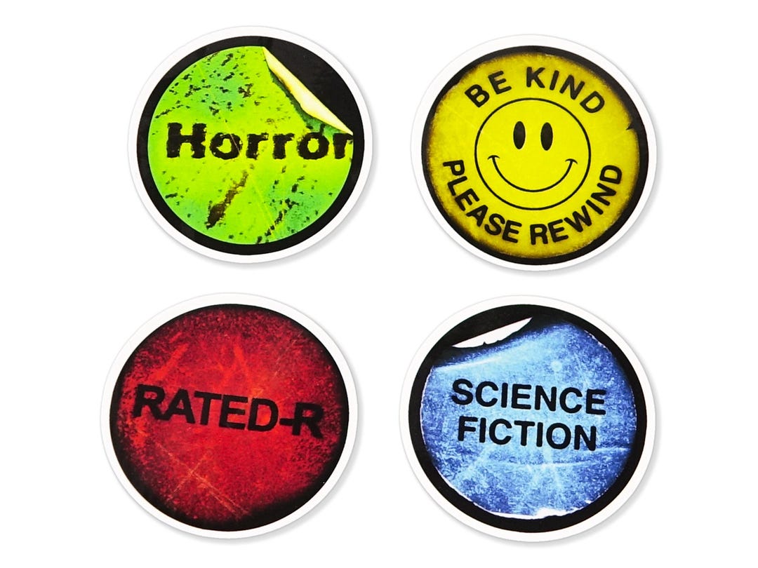 Retro Video Store Genre Sticker Pack - Etsy
